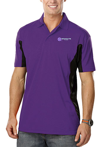 Personalized Blue Generation Mens Wicking Colorblock Polo