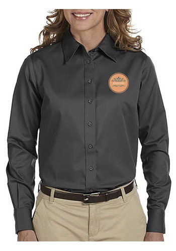 Embroidered Harriton Ladies' Stain-Release Long-Sleeve Shirts | M500W ...