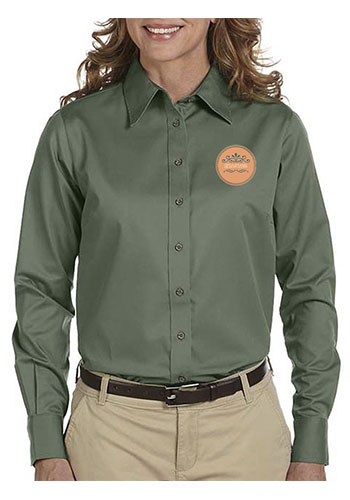 Embroidered Harriton Ladies' Stain-Release Long-Sleeve Shirts | M500W ...