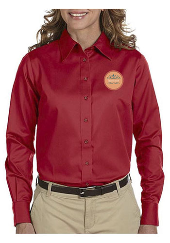 Embroidered Harriton Ladies' Stain-Release Long-Sleeve Shirts | M500W ...