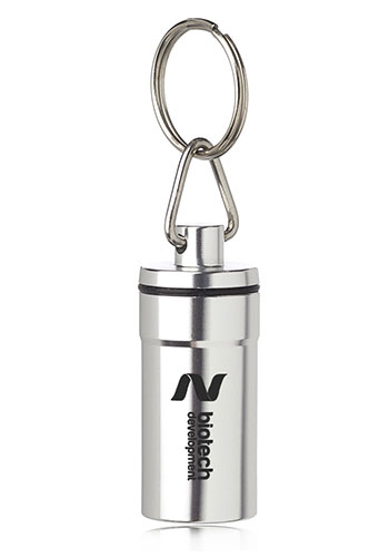 Custom Metallic Aluminum Pill Bottle Keychains | KEY170 - DiscountMugs