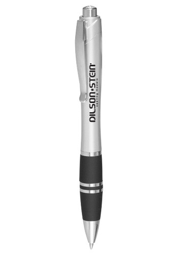 Custom Silver Accent Grip Plastic Pens | BP783 - Discountmugs