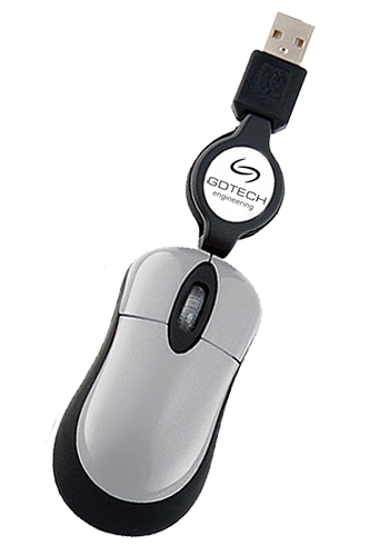 Wholesale Mini Optical Mouse with Retractable Cords | X11238 - DiscountMugs