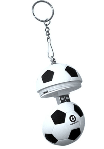 Customizable 16GB Soccer Shaped USB Flash Drive with Keyring ...