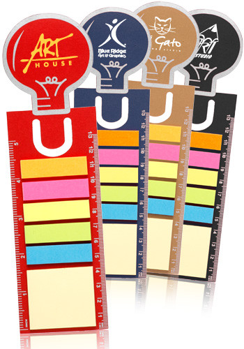 Custom Bulb Shape Bookmark with Sticky Note Pad | NOT23 - Discountmugs
