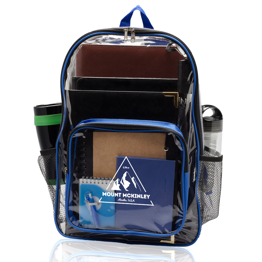 Personalized Pocket Clear Plastic Backpacks | BPK60 - DiscountMugs