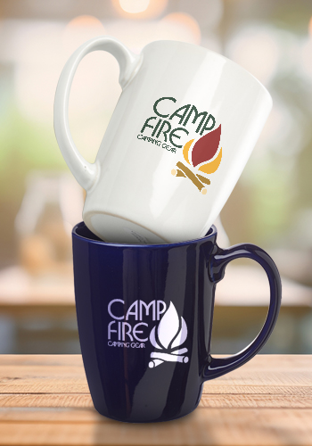 12 oz. Curved Java Custom Coffee Mugs with Logo | CM599 - DiscountMugs