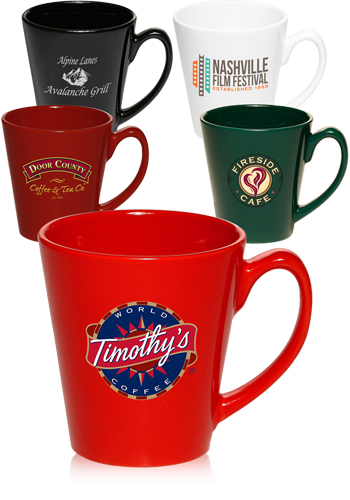 12 oz. Glossy Ceramic Latte Custom Coffee Mugs | 1200 - DiscountMugs