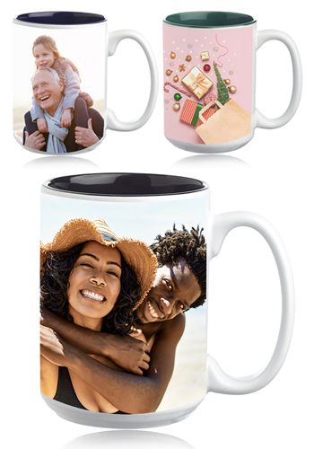15 oz. Glossy Two-Tone Custom Photo Mugs | S15TT - DiscountMugs