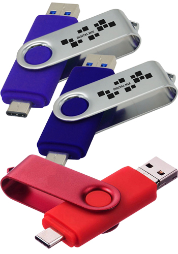 Customized 16GB Multi-Port Type C USB Swivel Flash Drive ...