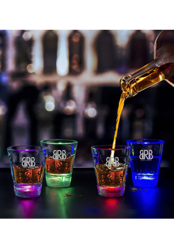 Personalized 2 oz. Rainbow Light-Up LED Glow Shot Glasses | WCLIT040 ...