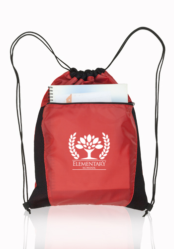Personalized Mesh Accent Drawstring Backpacks | BPK68 - DiscountMugs