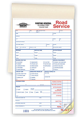 Affordable 3-Part Road Service Order Small Book |DFS25253 - DiscountMugs