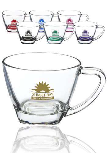 Personalized 6 oz Cafe Glasses with Handle | 0690AL - DiscountMugs