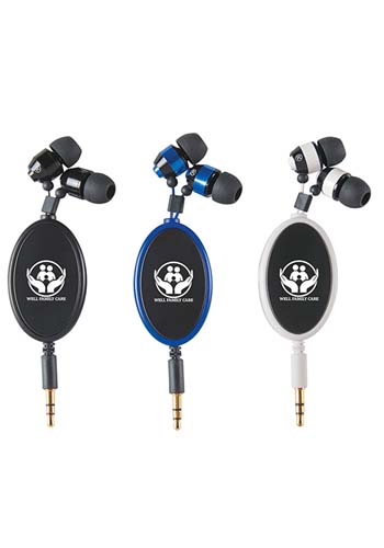 Custom Retractable Metal Ear Buds | X20011 - DiscountMugs