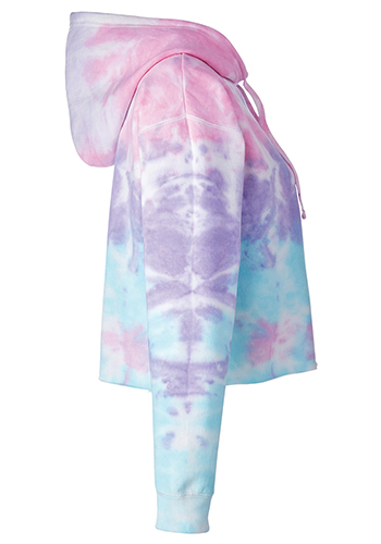 Wholesale Tie Dye Ladies Cropped Hooded Sweatshirt Cd8333 Discountmugs
