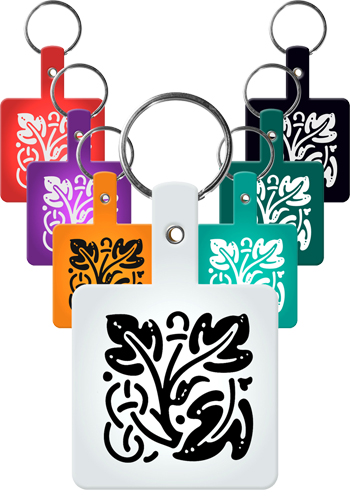 Personalized Square Flexible Key Tags | EM512 - DiscountMugs