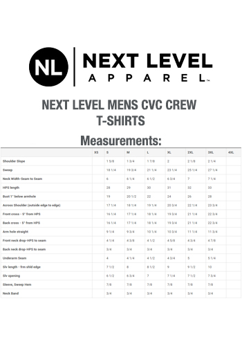 Printed Next Level Mens CVC Crew T-shirts | NL6210 - DiscountMugs