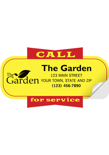 Printed Call for Service Yellow Padded Label |DFS3461 - DiscountMugs