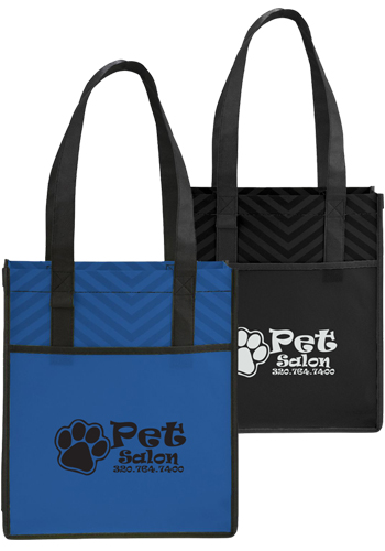 Personalized Chevron Non-Woven Shopper Tote | SM5991 - DiscountMugs