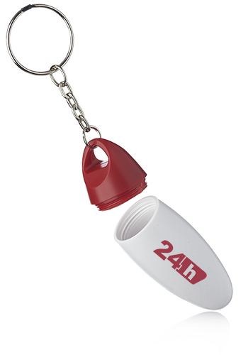 Wholesale Dallas Plastic Pill Bottle Keychains |KEY146 - DiscountMugs