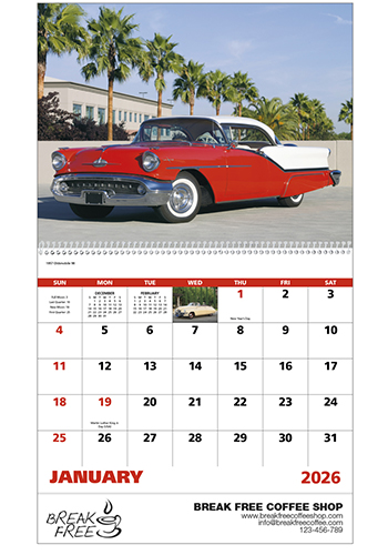 Personalized Good Value Classic Autos Spiral Calendars | X30214 ...