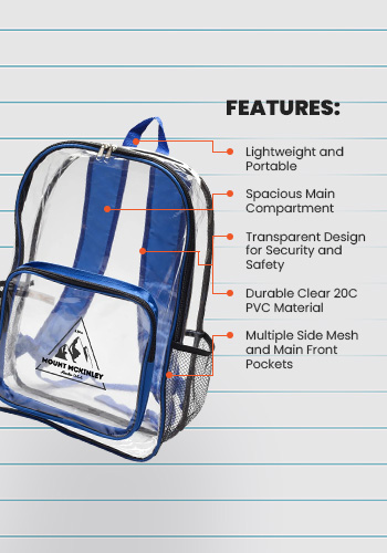 Personalized Pocket Clear Plastic Backpacks | BPK60 - DiscountMugs