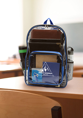 Personalized Pocket Clear Plastic Backpacks | BPK60 - DiscountMugs