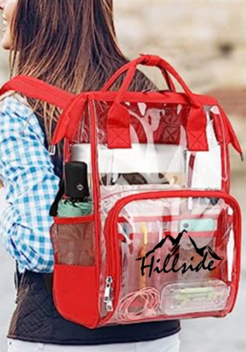 Custom Premium Heavy Duty Clear Backpack | IDBCB14284 - DiscountMugs