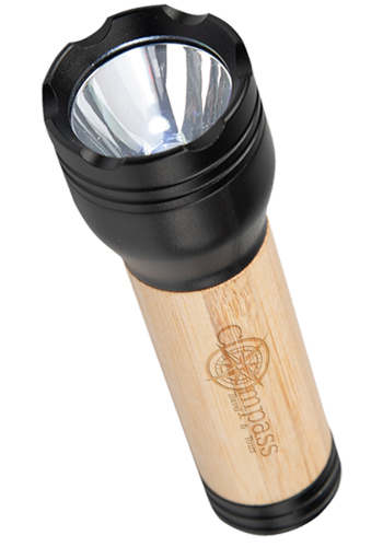 Printed Rechargeable Bamboo LED Flashlight |X20539 - DiscountMugs
