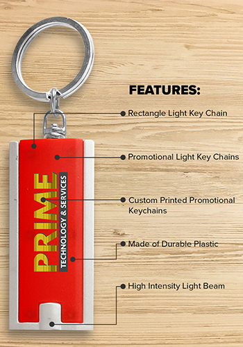 Personalized Rectangle Light Keychains | KEY01 - DiscountMugs