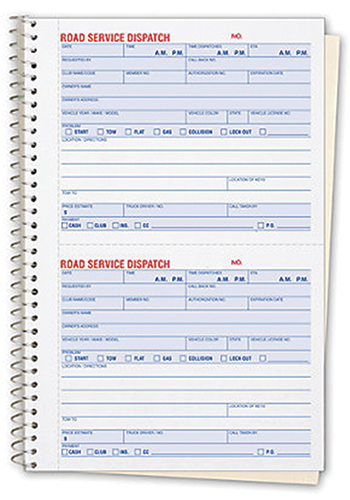 Printed Road Service Dispatch Book |DFS88512 - DiscountMugs