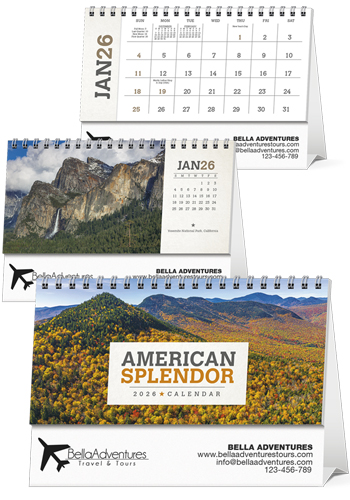 Custom Triumph American Splendor Desk Calendars | X11584 - DiscountMugs