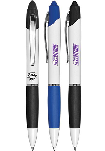 Printed Zebra Z-Grip Max Retractable Pen With Rubber Grip ...